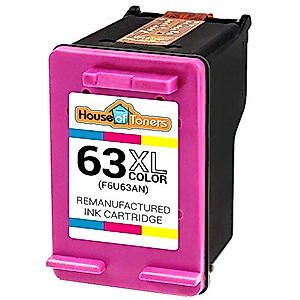 Houseoftoners Compatible Ink Cartridge Replacement for HP 63XL Ink Cartridges Color, Envy 4520 Deskjet 1112 2130 3630 3631 3632 Officejet 3830 4650 4655 5212 (1 Color)