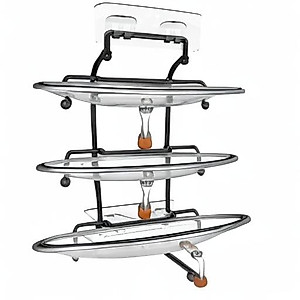 VZINO 2 Pack Pot Lid Organizer Rack for Cabinet Door/Wall, No Drilling Adhesive Wall/Door Mounted Pot and Pan Lid Holder, Metal with Powder Coating, Black