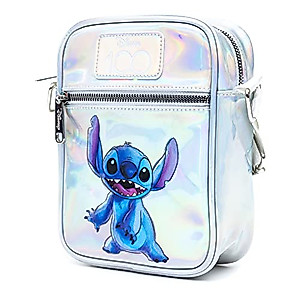 Disney Bag and Wallet Combo, Disney 100 Lilo and Stitch Stitch Pose Iridescent Holographic, Oil Slick Vegan Leather