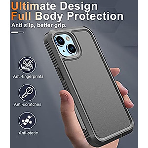 ibelief Designed for iPhone 14 Case, MIL-Grade Drop Tested Phone Case for iPhone 14 6.1'' (Black)