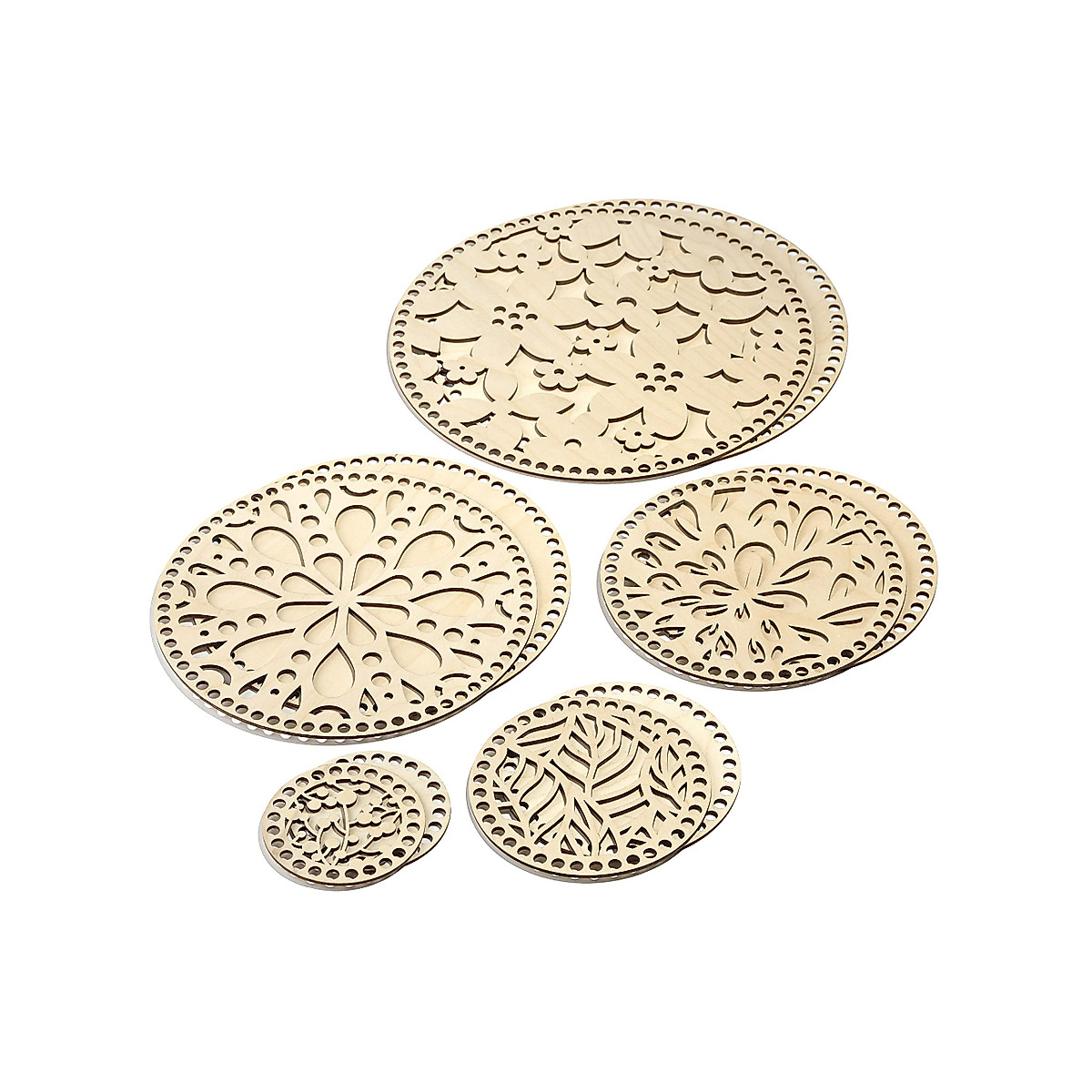 Premium Baltic birch plywood Round Wooden Basket Bottoms and lids set, solid wooden base for DIY Crochet