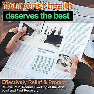 MGANG Wrist Support Sleeves, 1 Pair Wrist Compression Gloves for Unisex, 20-30 mmHg Wrist Brace Support for Carpal Tunnel, RSI, Tendonitis, Sprains, HandInstability, Pain Relief, Black S