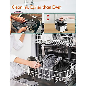 Air Fryer, ALLCOOL Airfryer Oven 8QT Large Air Fryer 1700W 8-in-1 with Touch Screen Air Fryers Dishwasher Safe Nonstick Tray Freidora de Aire 32 Recipes BPA & PFOA Free White Air Fryer