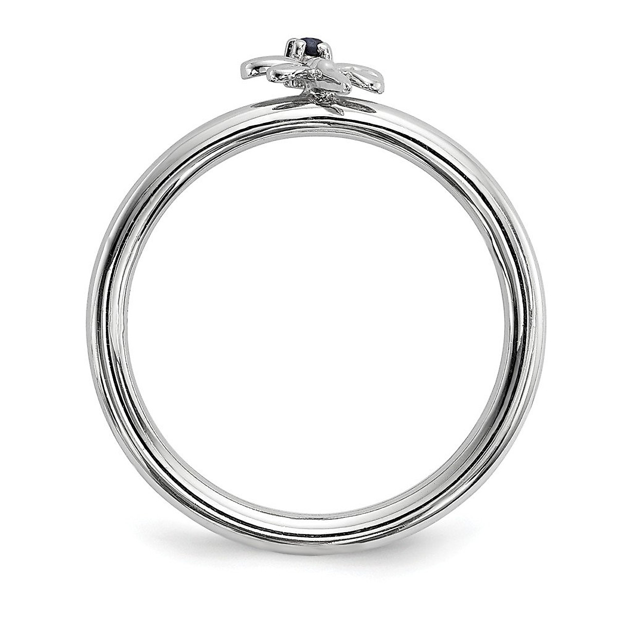 Solid 925 Sterling Silver Stackable Set of 3 Sapphire Blue September Gemstone, Ruby, Emerald Green May Gemstone Engagement Rings Size 7