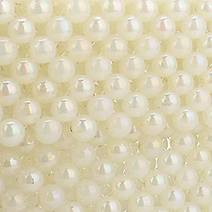 Women Shoulder Bag Girls Pearl Purse Tote bag Handmade Weave Beaded Crossbody Bag for Daily Evening Party (Beige)