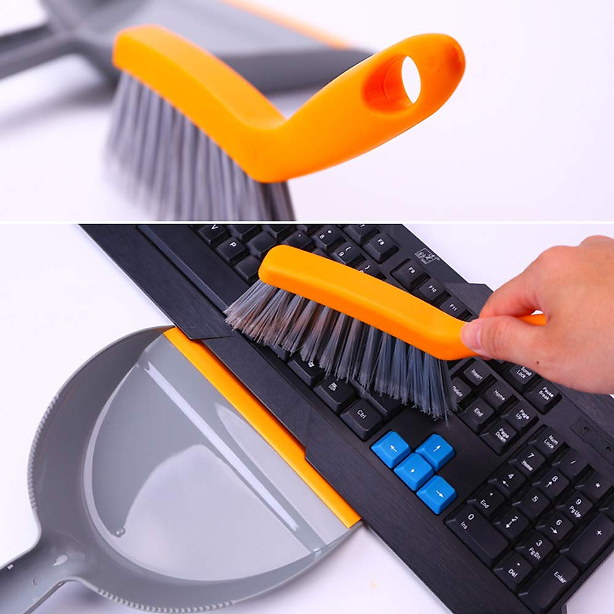 Dustpan and Soft Brush Set Desktop Mini Broom Brush Cleaning Small Dustpan Light Partial Cleaning Special widely Used in Bathroom,Kitchen,Home, Lobby, Table Desktop