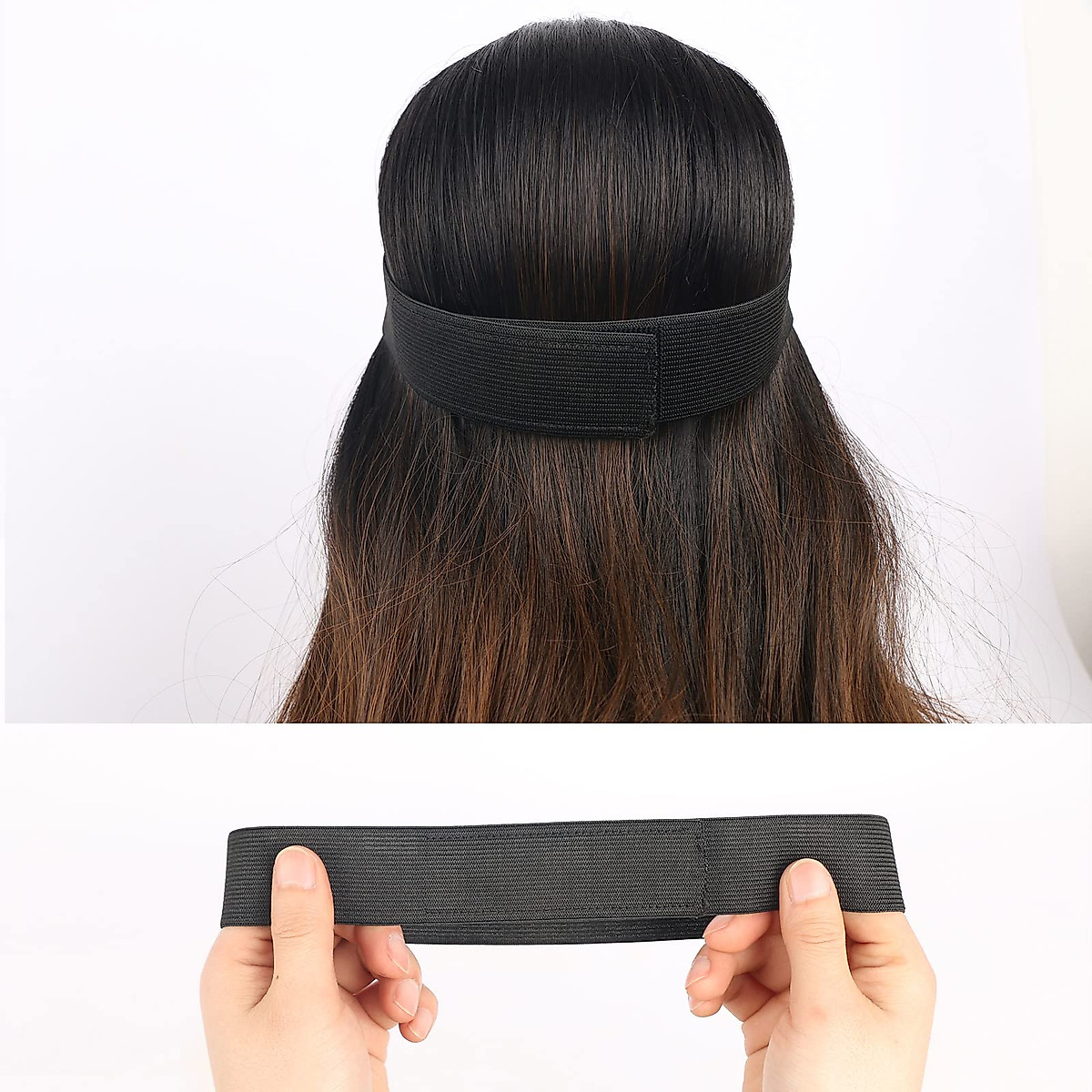 Amyqueen Elastic bands for Wig Edges, Lace Melting Band,4PCS Wig Band for Wigs Edge Wrap to Lay Edges, Wig Band Edge Wrap to Lay Edges, Wig Accessories for Salon