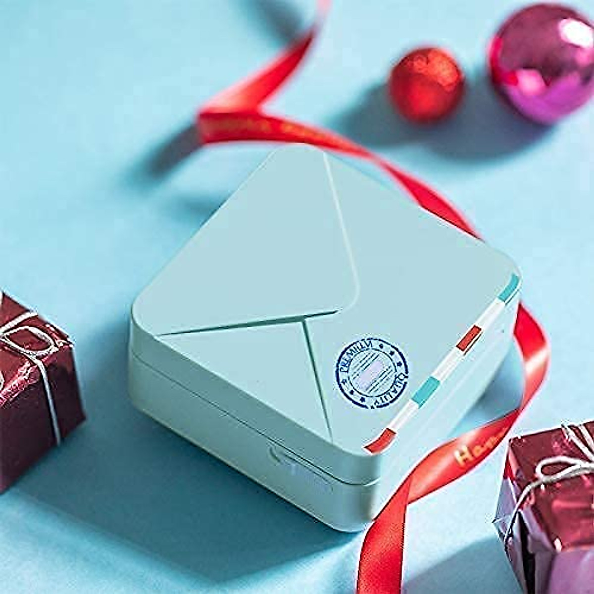 Phomemo M02S Mini Thermal Printer- Bluetooth Photo Printer with 3 Rolls Transparent Sticker Paper, Compatible with iOS + Android for Plan Journal, Study Notes, Art Creation, Work, Gift, Cyan