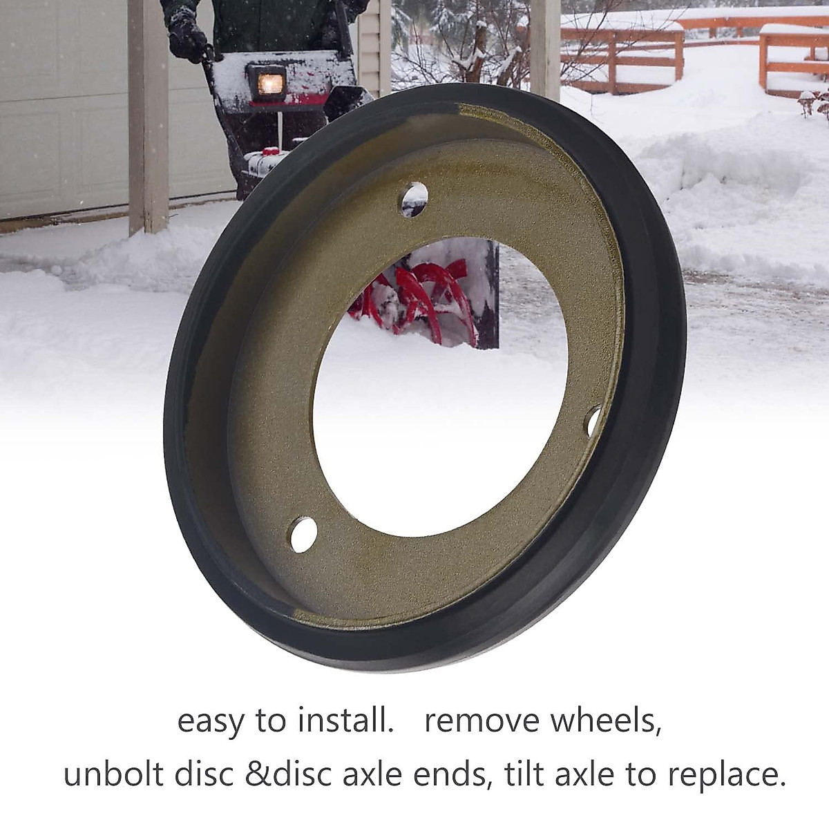 KitchenKipper 03248300 03240700 1501435MA Drive Friction Disc for Ari-ens/John D-eere Snow Blower & Mowers, Replaces 03248300, 22013, 2201300, 1325, 313883, AM-123355 (2-1/4" x 4-7/16")