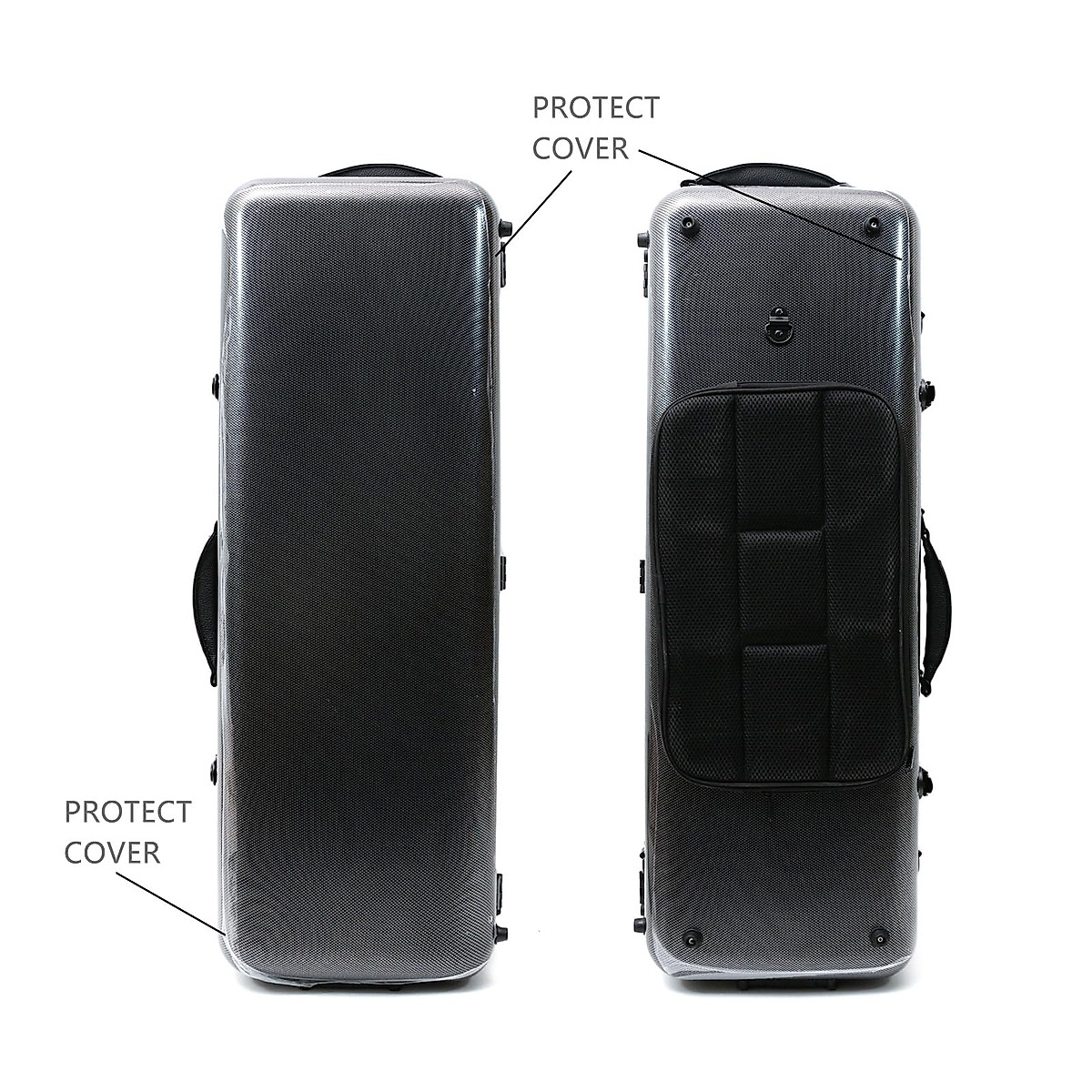 WUQIMUSC 16 inch Viola Case Durable Carbon Fiber Composite Oblong Viola Box fit For 15-17inch Adjustable