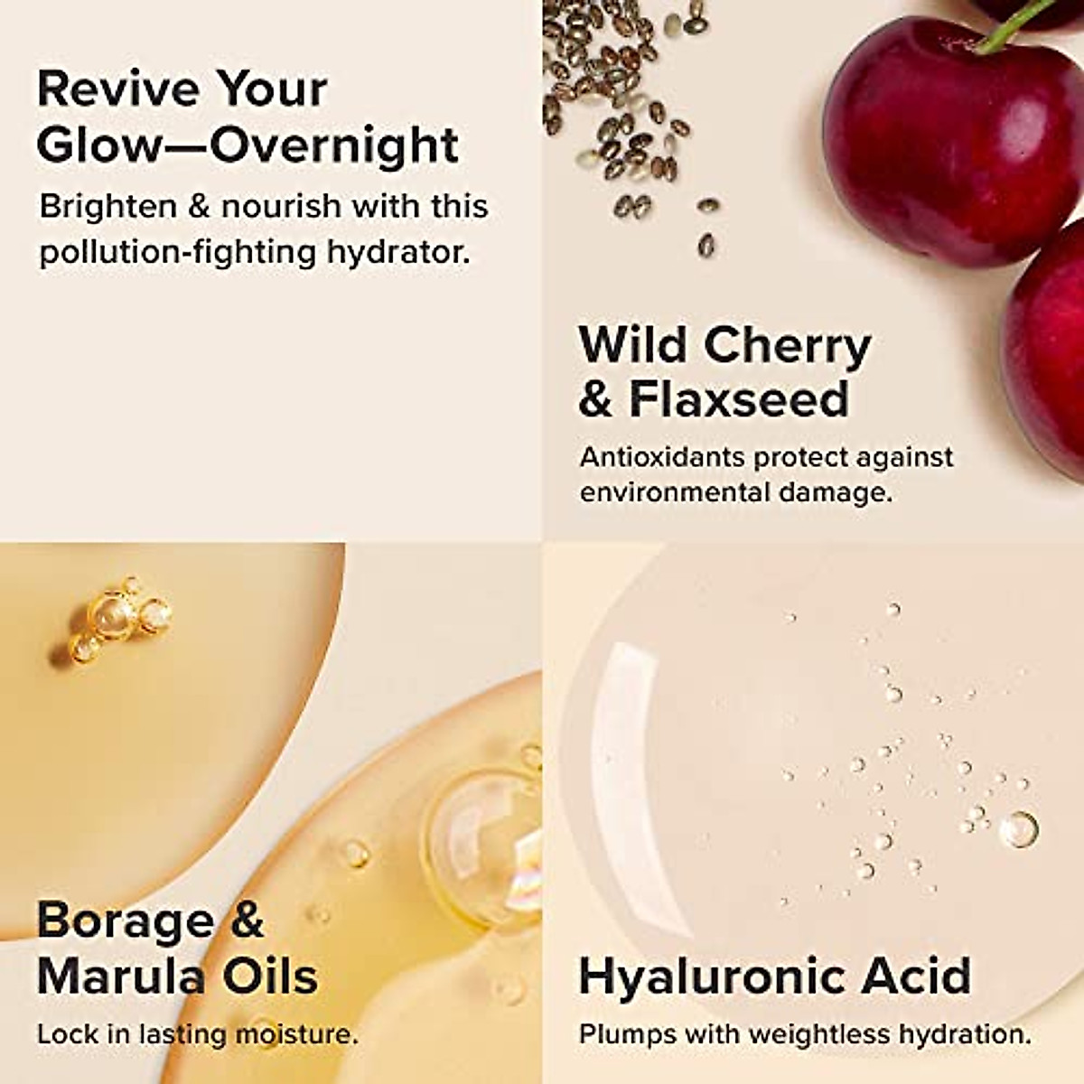 Paula's Choice Nightly Reconditioning Moisturizer - Anti-Pollution, Hydrating Face Cream with Wild Cherry & Marula Oil, 2 oz