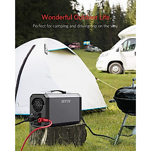 BESTEK 1000W Pure Sine Wave Power Inverter DC 12V to 110V AC Car Inverter with Digital LCD Display 4.2A Dual USB Charging Ports