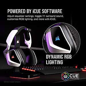 CORSAIR VOID RGB ELITE Wireless Gaming Headset – 7.1 Surround Sound – Omni-Directional Microphone – Microfiber Mesh Earpads – Up to 40ft Range – iCUE Compatible – PC, Mac, PS5, PS4 – Carbon