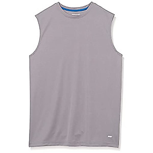 Amazon Essentials Men's Active Performance Tech Muscle Tank, Pack of 2, Medium Grey/Royal Blue, X-Large