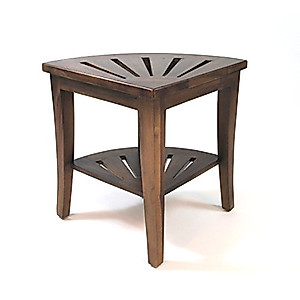 Redmon For Kids Genuine Teak Corner Shower Bench, Wood Grain Teak