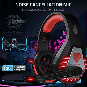 Pacrate GH-1 Gaming Headset for pc (red)