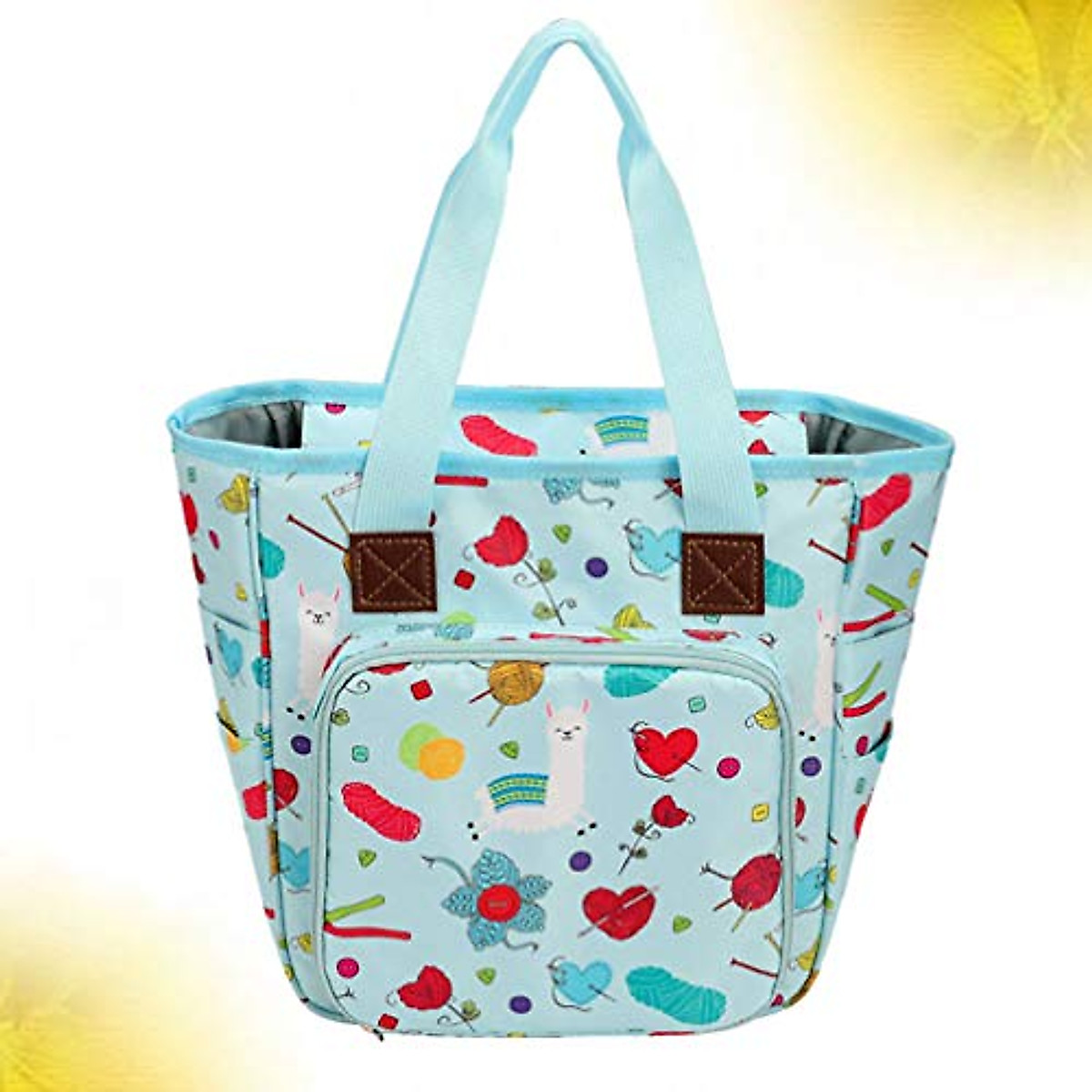 EXCEART Yarn Storage Knitting Bag Sewing Embroidery Project Handbag Crochet Hooks Knitting Needles and Accessories Organizer