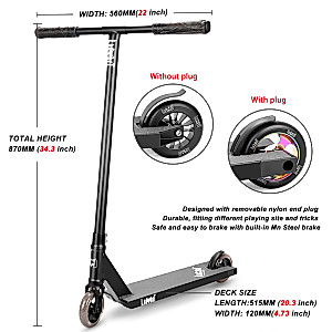 LMT69 Pro Stunt Scooter- Trick Scooter for Teens and Kids 8 Years and Up Boys Girls Freestyle BMX Scooter for Adults Intermediate and Beginner