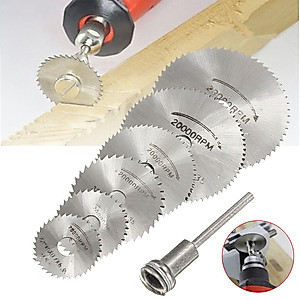 YEEZUGO 6pcs 1/8" HSS High Speed Steel Circular Saw Blades for Dremel Rotary Tool W/Shank