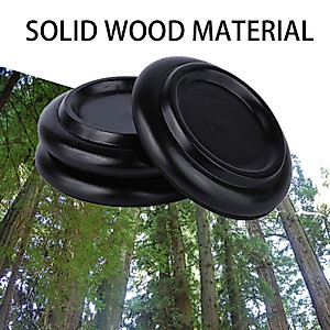 FameFame Solid Wood Piano Caster Piano Leg Floor Protectors, 3-Pack Grand Piano Caster Cups with Non-Slip & Anti-Noise Foam (Black)