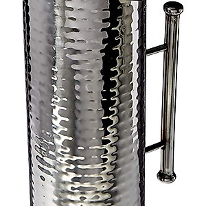 Elegance Hammered Stainless Steel Pitcher, 60-Ounce, Silver