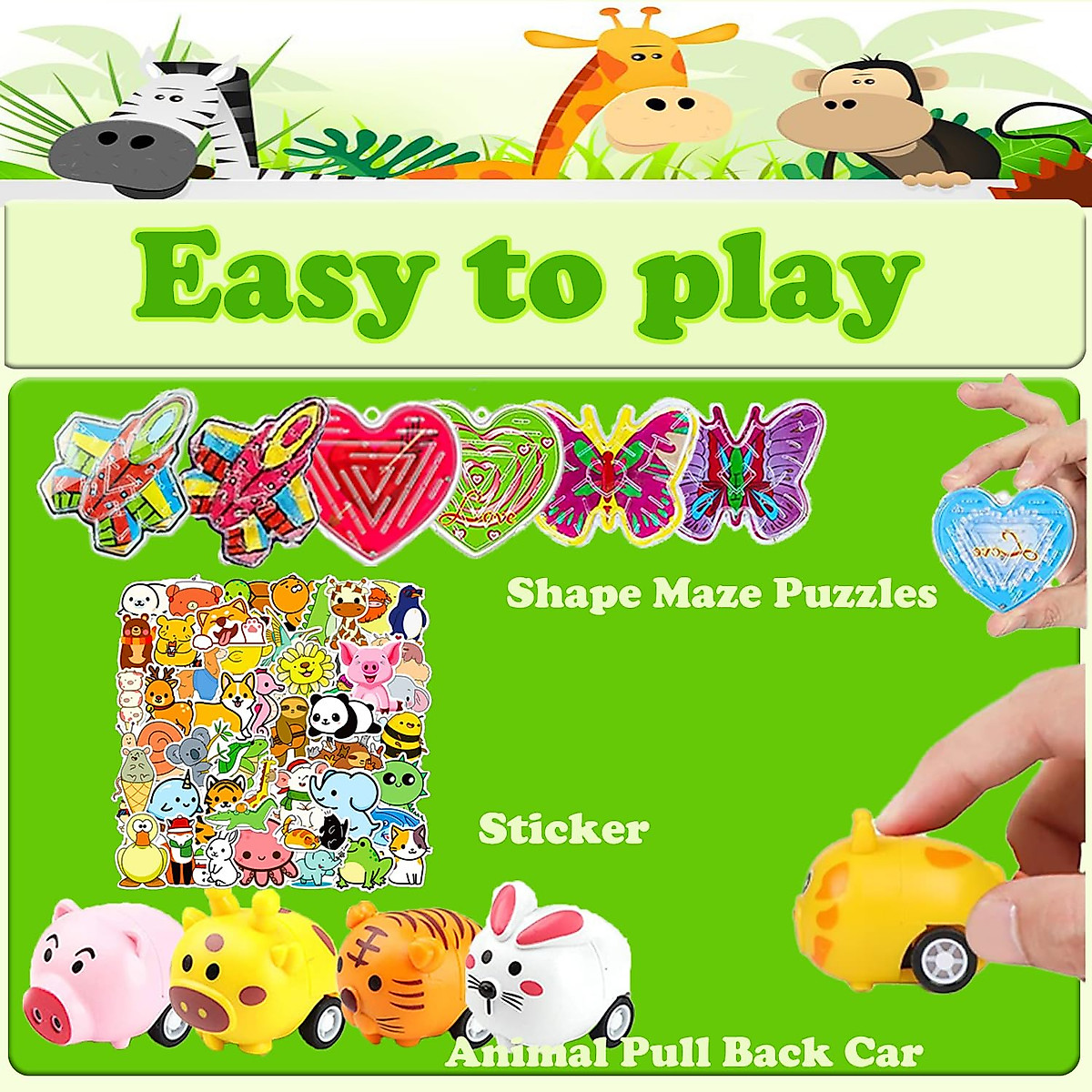 Dilycery 107 PCS Party Favors Toys for Kids, Treasure Box Toys for Classroom, Pop Fidget Toys Treasure Chest for Kids Prizes Classroom, Bulk Pinata Stuffers Goodie Bag Fillers for Kids 4-8