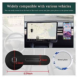 Dickno Car Phone Mount, 90 Degree Rotatable Magnetic Cell Phone Holder with Strong Magnet, Foldable Invisible Smart Phone Mount, Universal Vehicle Interior Accessories for All Phones (Black)