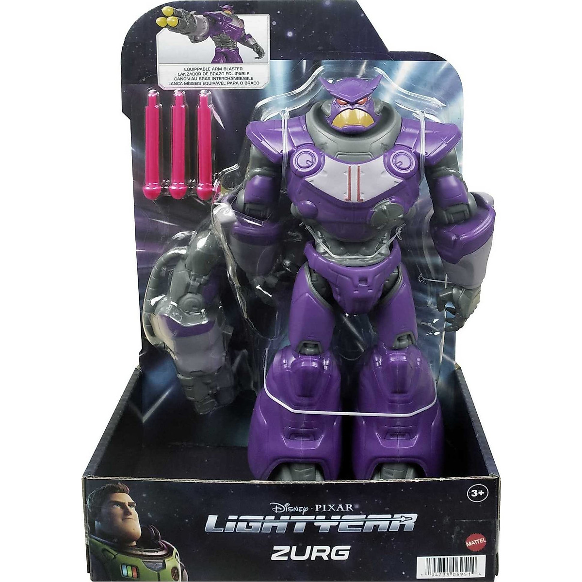 Mattel Disney and Pixar Lightyear Action Figure, Zurg Character Collectible with 13 Moving Joints & Authentic Detail, 10 inch