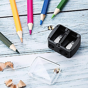 5 Pack Cosmetic Pencil Sharpener Dual Sharpener Eye Makeup Pencil Sharpener (Black)