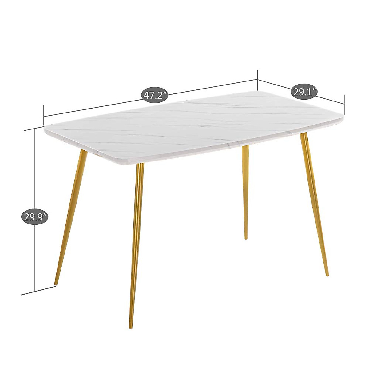 GAJUST Elegant White Marble Dining Table - Timeless Beauty