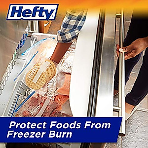 Hefty Slider Freezer Storage Bags, Quart Size, 74 Count