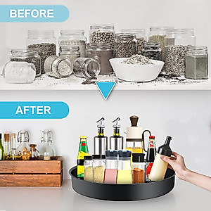 Lazy Susan Organizer Turntable Organizer Stainless Steel Spice Rack Organizer Kitchen Lazy Susan for Cabinet Fridge Pantry, Rotating Spice Rack Condiment Organizer (12.4In and 10IN)