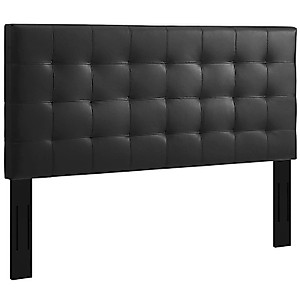 Modway Paisley Upholstered Tufted Faux Leather King and California King Headboard Size in Black