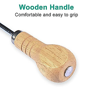 Yzurbu 6pcs Ice Pick for Breaking Ice, Stainless Steel Ice Pick Tool with Safety Wooden Handle for Kitchen