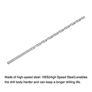 uxcell HSS(High Speed Steel) Extra Long Twist Drill Bits, 5.5mm Drill Diameter 250mm Length 2 Pcs