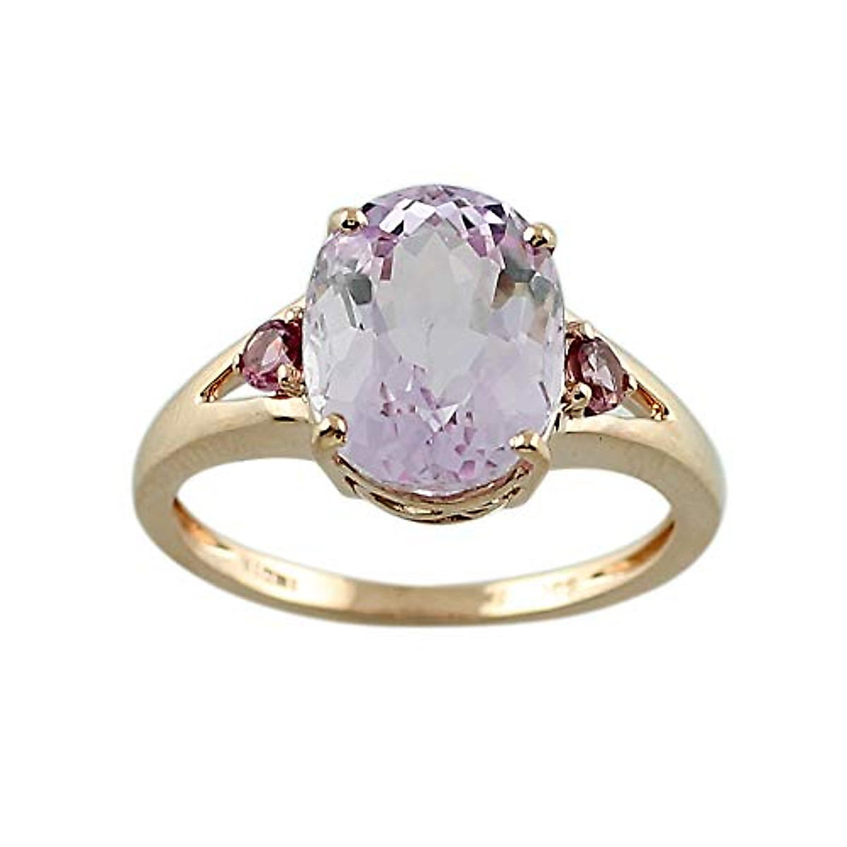 Carillon Kunzite Oval Shape 9X11MM Natural Earth Mined Gemstone 10K Rose Gold Ring Unique Jewelry for Women & Men