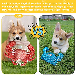 SUJOER Squeaky Crab Dog Toy,Dog Birthday Toy,Interactive Dog Toys for Boredom,Pink Puppy Dog pals Toy,Funny Toys for Dogs to Keep Them Occupied,Cute Best Dog Toys to Keep Them Busy