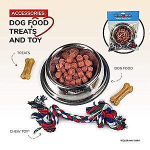 Perfect Petzzz Silver Bowl with Simulated Pet Food, Colorful Chew Toy for Lifelike Stuffed Interactive Pet, Dog Bones for Breathing Pets