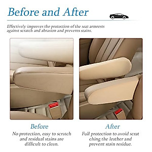 AUCELI 2 Pcs Car Front Seat Armrest Covers, Cloth Fabric Armrest Protectors, Direct Replacement Center Console Lid Armrest Cover Skin, Universal Accessories for Car, SUV, Truck and Van