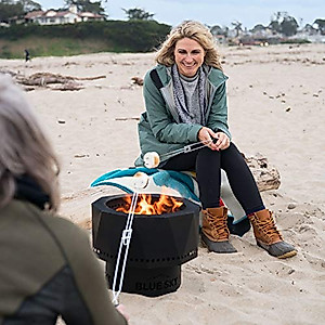 Blue Sky Outdoor Living Ridge Portable Fire Pit, Portable Smokeless Fire Pit with Carrying Bag, Black