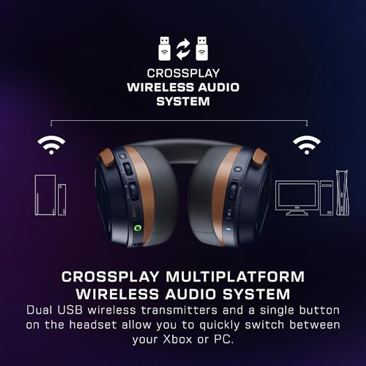 Turtle Beach Stealth 700 Gen 3 Wireless Multiplatform Amplified Gaming Headset for Xbox Series X|S, Xbox One, PC, PS5, Mobile – 60mm Drivers, AI Noise-Cancelling Mic, Bluetooth, 80-Hr Battery – Cobalt