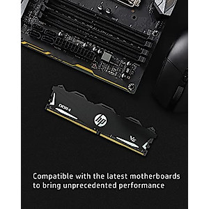 HP V6 RAM 16GB Kit (8GBx2) DDR4 3600MHz CL16 1.35V Desktop Computer Gaming Memory, Black - 7TE46AA#ABC