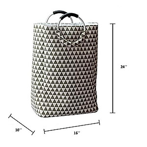 IF DESIGNS DOUBLE LAUNDRY BASKET WITH HANDLE, FOLDABLE HAMPER, ORGANIZER DIRTY CLOTH (gray)