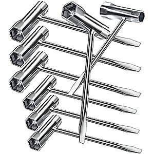 MotBach 6 Pack Chainsaw Screwdriver Wrench Set, 13 by 19 mm, Long and Short Size, Alloy Steel