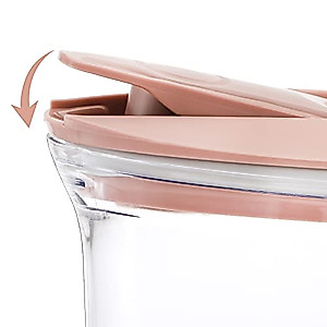 Coloch 2 Pack 2 Quart Plastic Water Pitcher with Flip Top Spout Lid, Clear Slim Water Container for Fridge Door Juice Pitcher with Scale Line for Tea, Lemonade, DIY Drinks, Blue and Pink