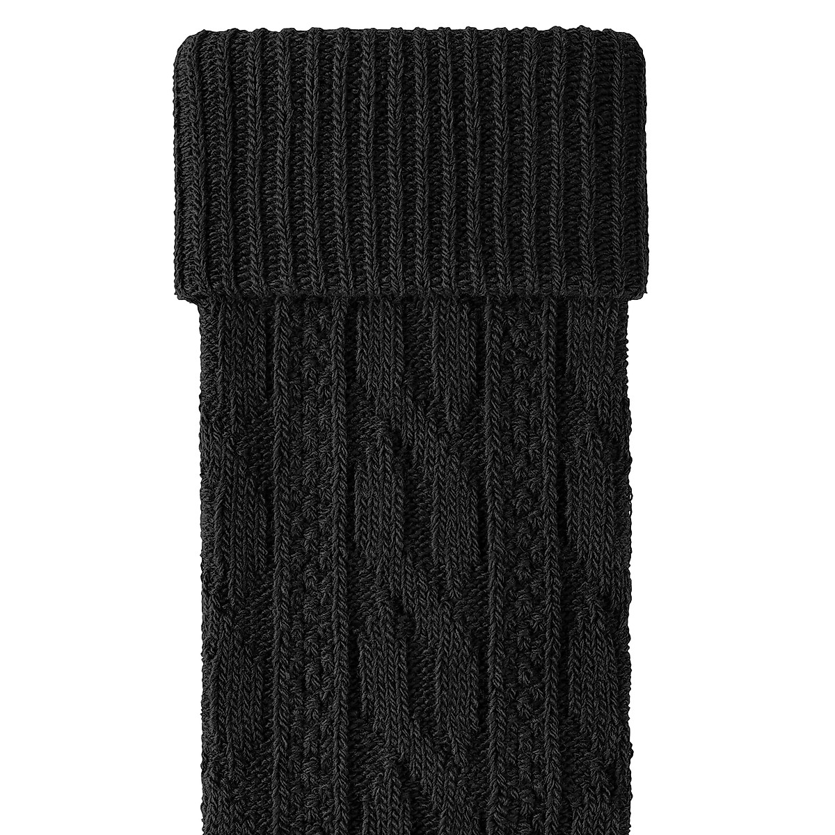 SERIMANEA Wool Leg Warmers for Women, Girls, and Professional Dancers, Calf Cuffs In Braid Pattern for Ballet, Indoor and Outdoor Activities Calf Circumference 11"-13.4", Black