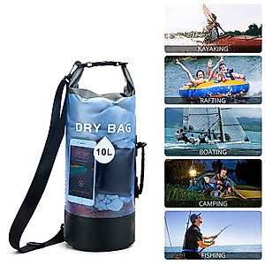 XJPB Waterproof Dry Bag,Waterproof Dry Bag Backpack,10L 20L,for Water Sports - Fishing, Boating, Kayaking, Surfing, Rafting Gifts,Blue,10L