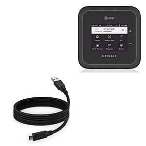 BoxWave Cable Compatible with Netgear Nighthawk M6 Pro Mobile Hotspot (MR6500) - DirectSync - USB 3.0 A to USB 3.1 Type C, USB C Charge and Sync Cable - 6ft - Black