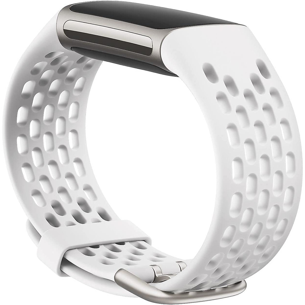 Fitbit Charge 5 & 6 Sport Accessory Band, Official Fitbit Product, Frost White, Small