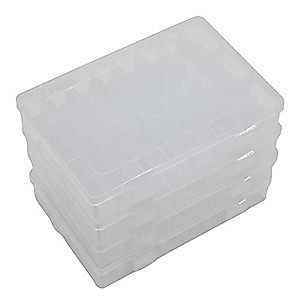 4 Pcs 24 Grids 7.5 Inch x 5.1 Inch Adjustable Small Removable Clear Plastic Jewelry Organizer Divider Storage Box Jewelry Earring Tool Containers (4 Pcs 24 Grid Clear)